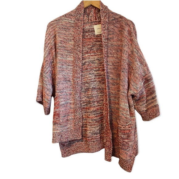 Zara | Sweaters | Zara Knit Pink Warm Oversized Space Dye Open Front ...